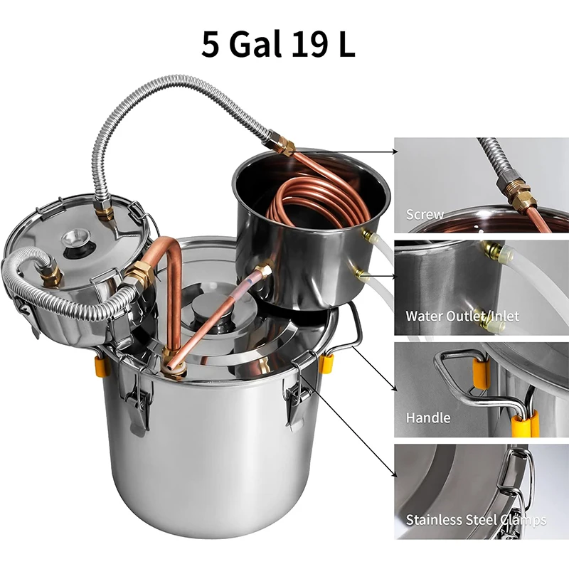 Small Household Distiller Kit - Stainless Steel Brewing