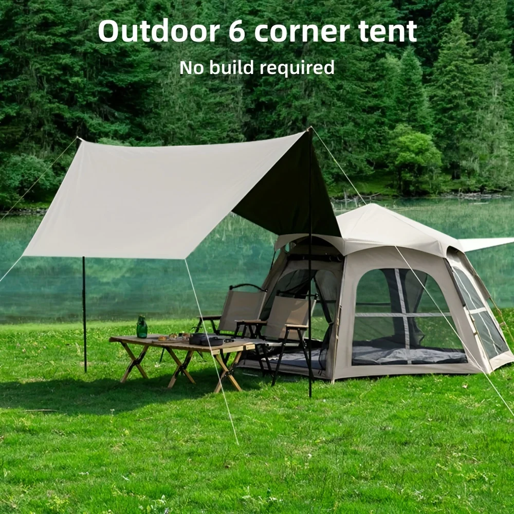 Outdoor Tent With Integrated Canopy, 2-in-1 Portable Camping & Picnic ...