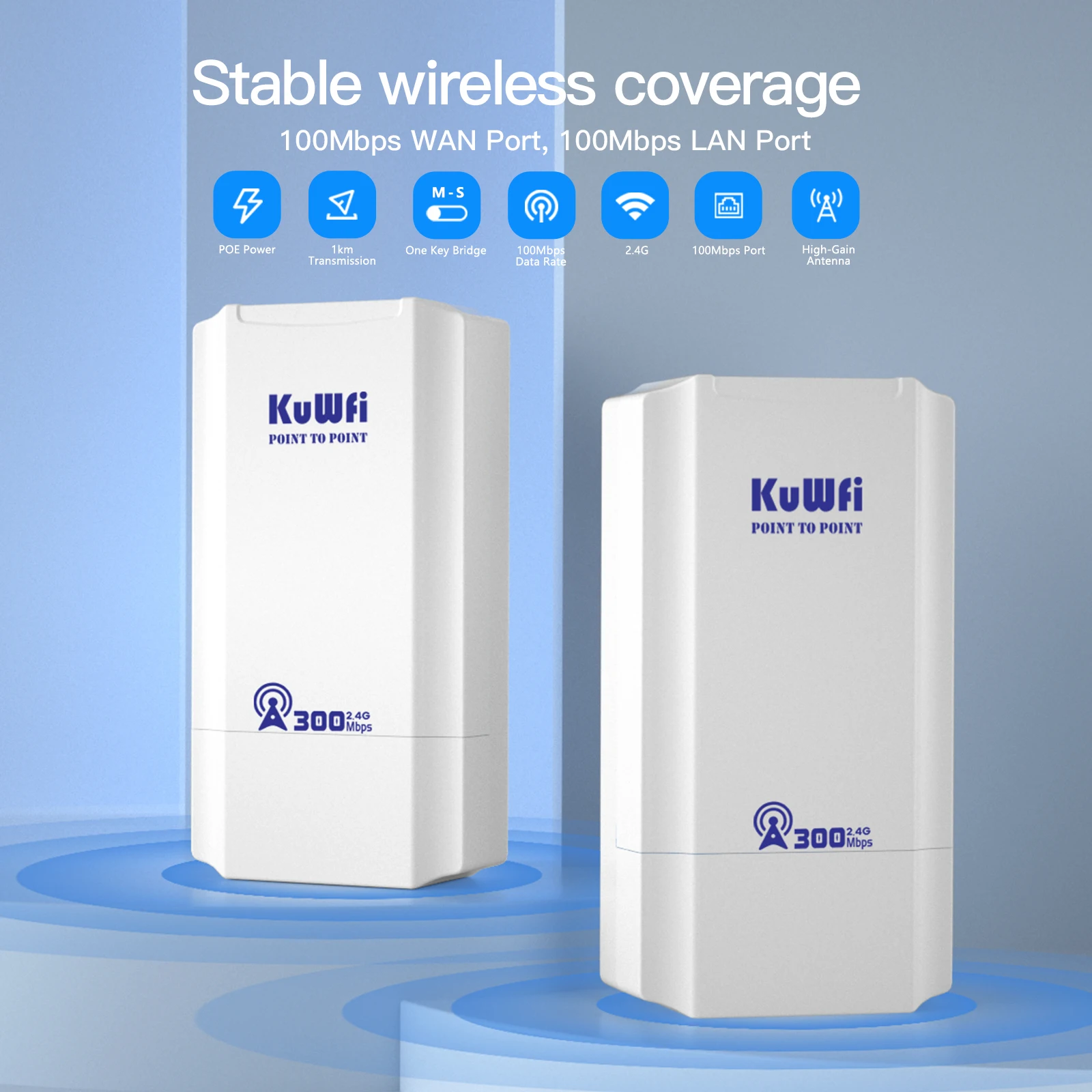 2.4ghz 300mbps 2km Long Range Wireless Bridge - Outdoor Wifi