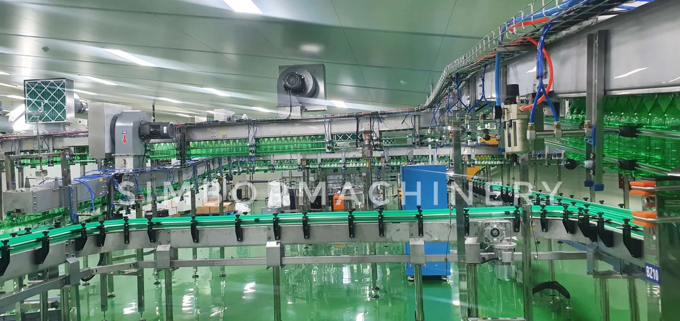 High Speed Plastic Bottle Blow Air Feed Transport Conveyor