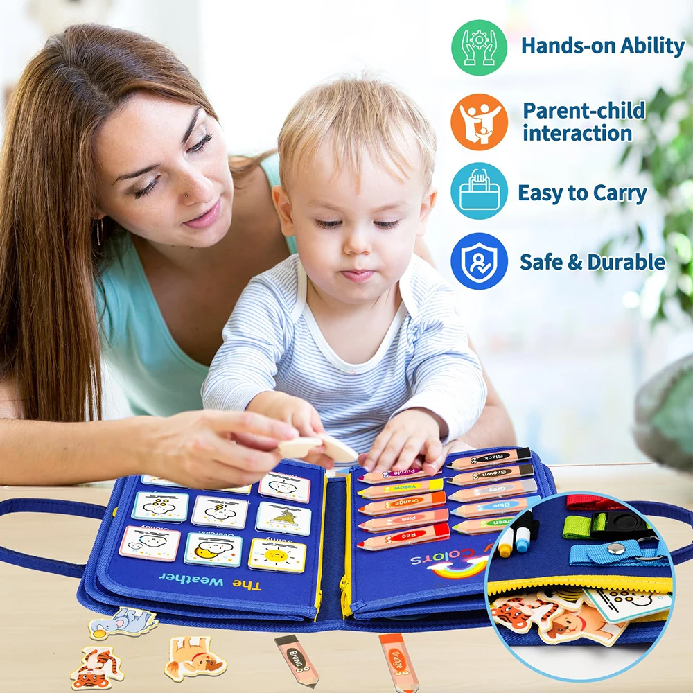 Educational Felt Montessori Busy Board - Plane Car Rides