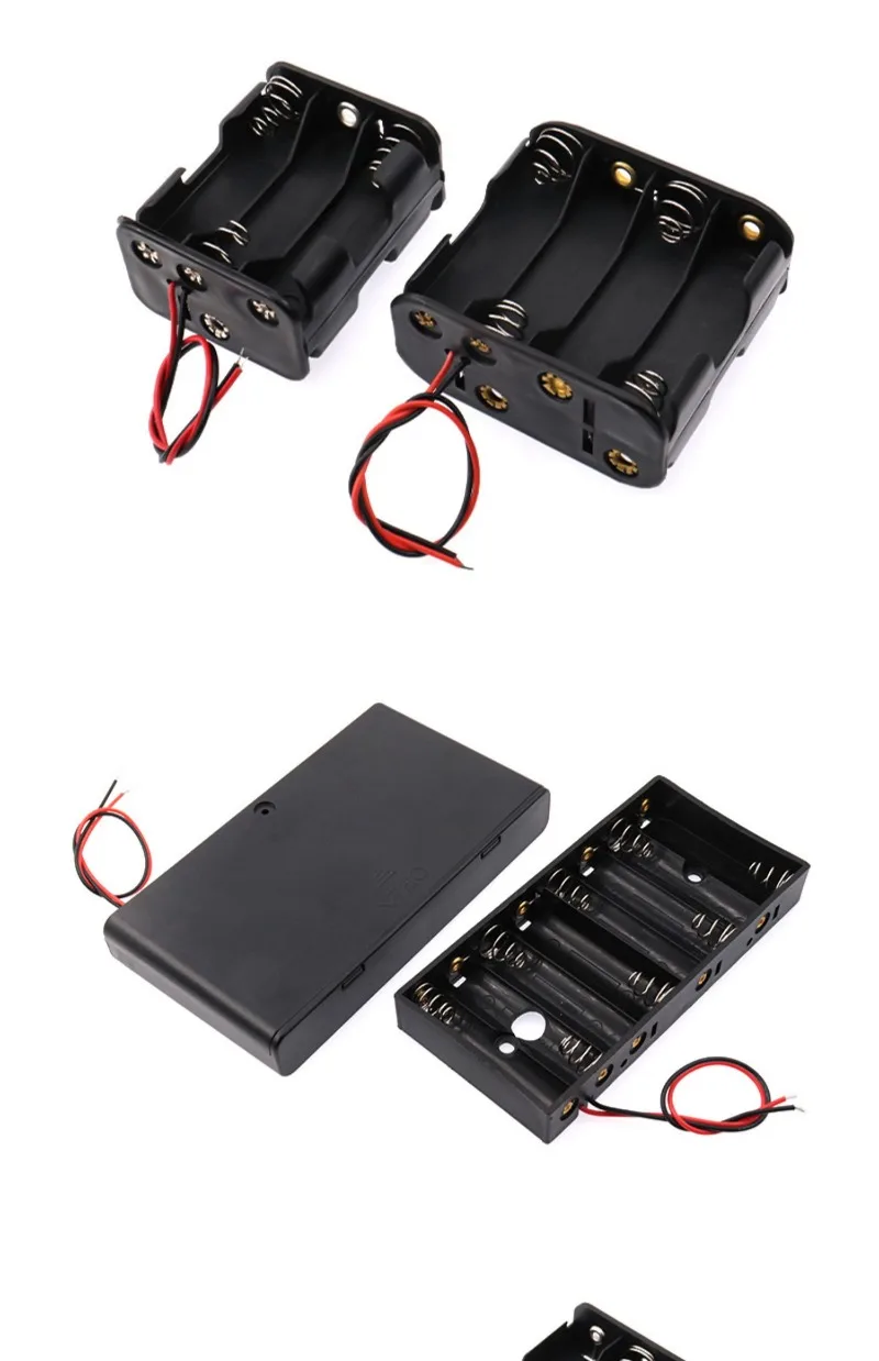 3xaaa Battery Holder With Switch 18650 Box 1/2/3/4/6/8 Slots Diy Power ...