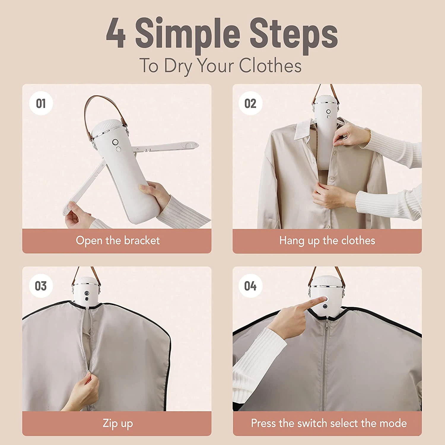 Multifunctional Mini Portable Drying Rack - Fast & Quiet