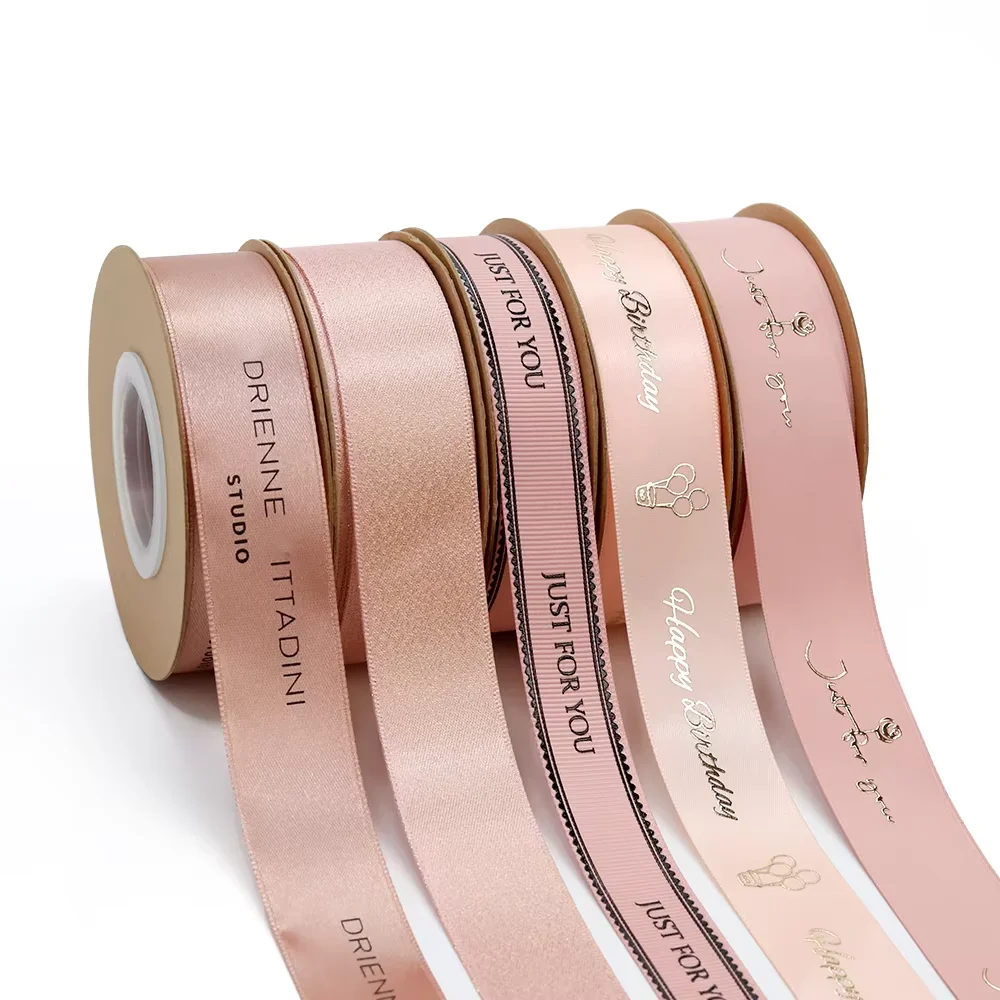 High Quality Customized 3D Embossed Logo Satin Ribbons Grosgrain Fabric ...