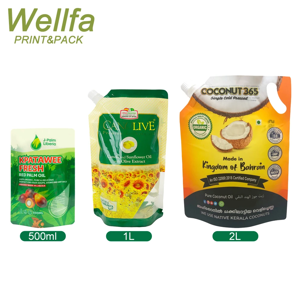 Doypack Edible Olive Coconut Sunflower Oil Refill Bag