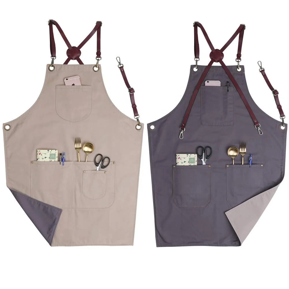 Alibaba.com: Two Sides Wear Two Color Leather Cross Back Strap Apron ...