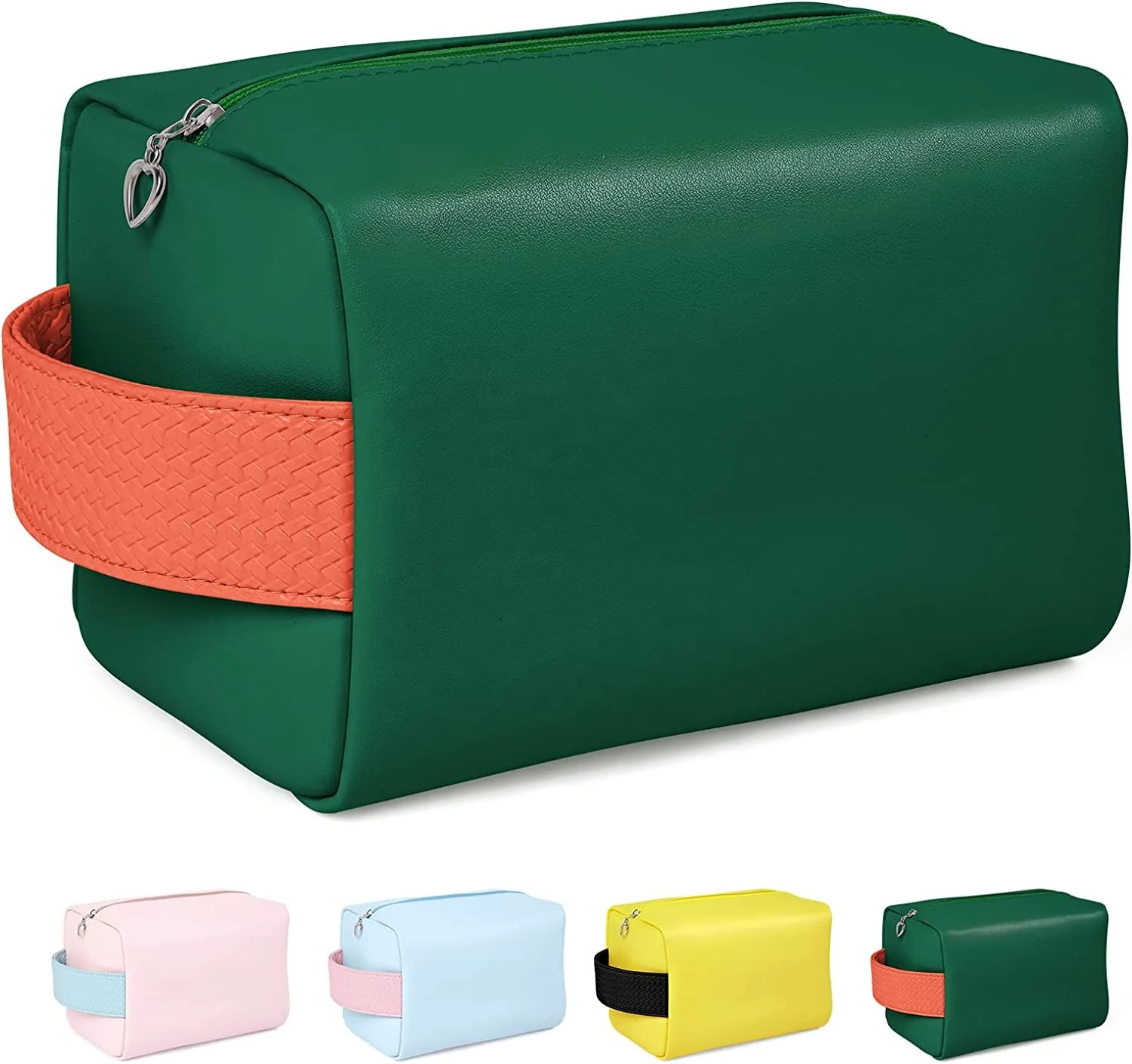 Portable Recycled Leather Small Makeup Bag Waterproof Makeup Pouch With