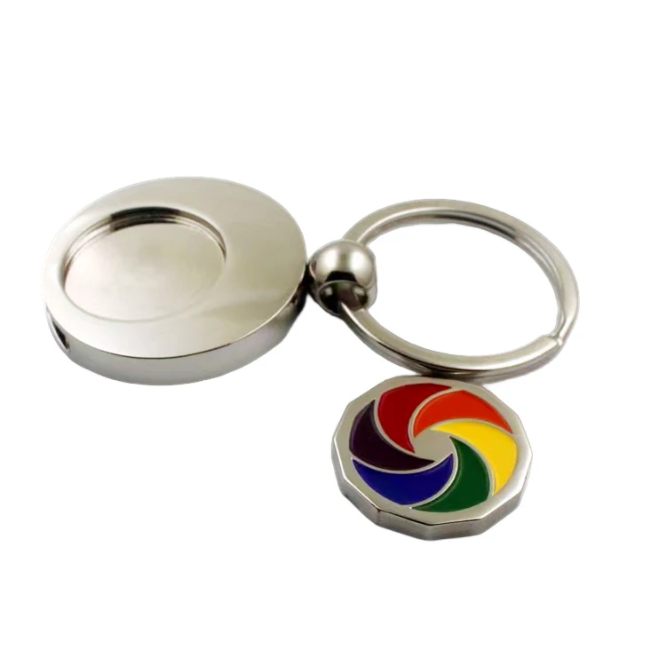Wholesale Coin Keyring Shopping Cart Key Chain Custom Logo Enamel ...