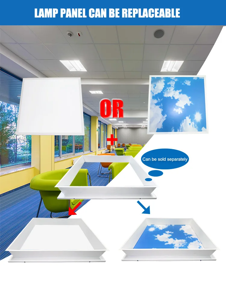 2x2 LED Panel Cloud Ceiling Light Selectable Wattage (40W-70W) & CCT ...