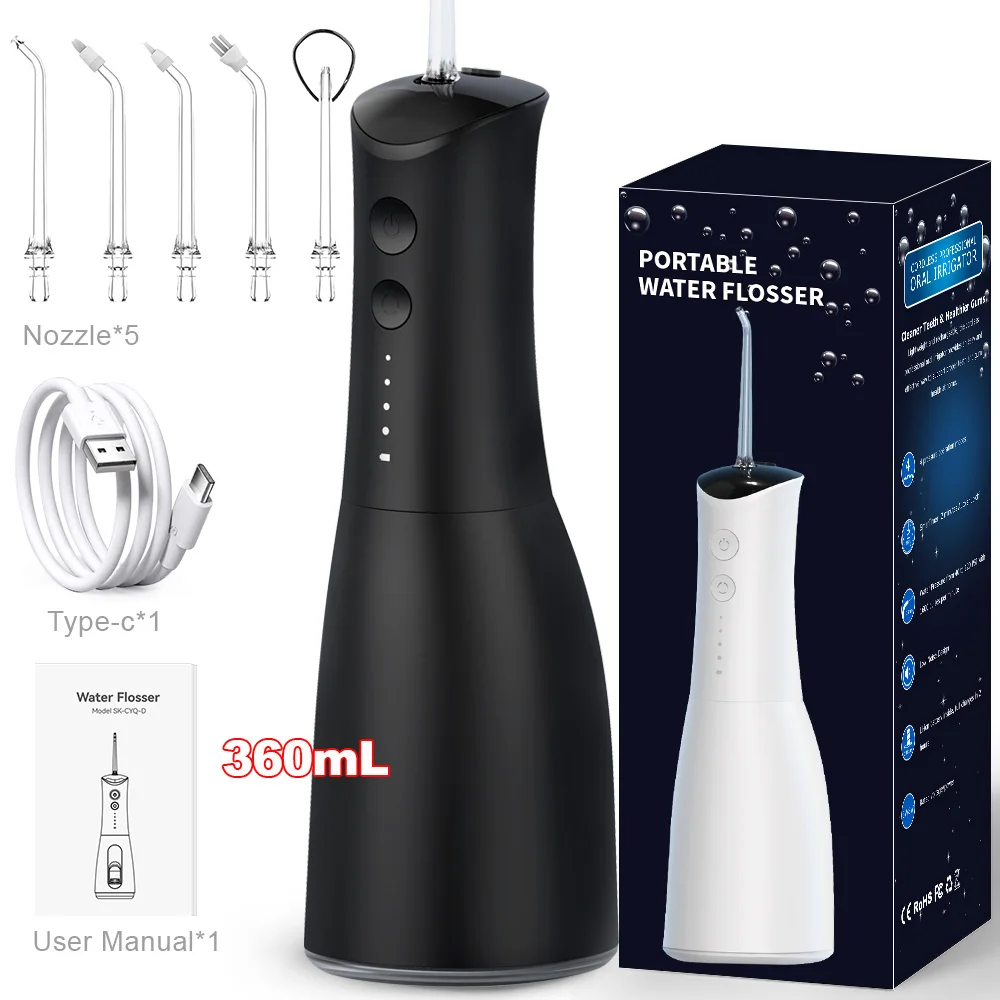 Portable Black Tooth Electric Teeth Cleaning Cleaner Jet Pik Pick Oral ...