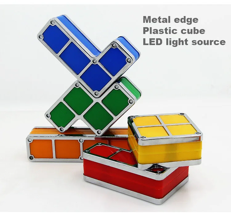 Creative Diy Magic Tetris Stackable Led Light 3d Puzzle Tetris Blocks Night Light For Birthday 