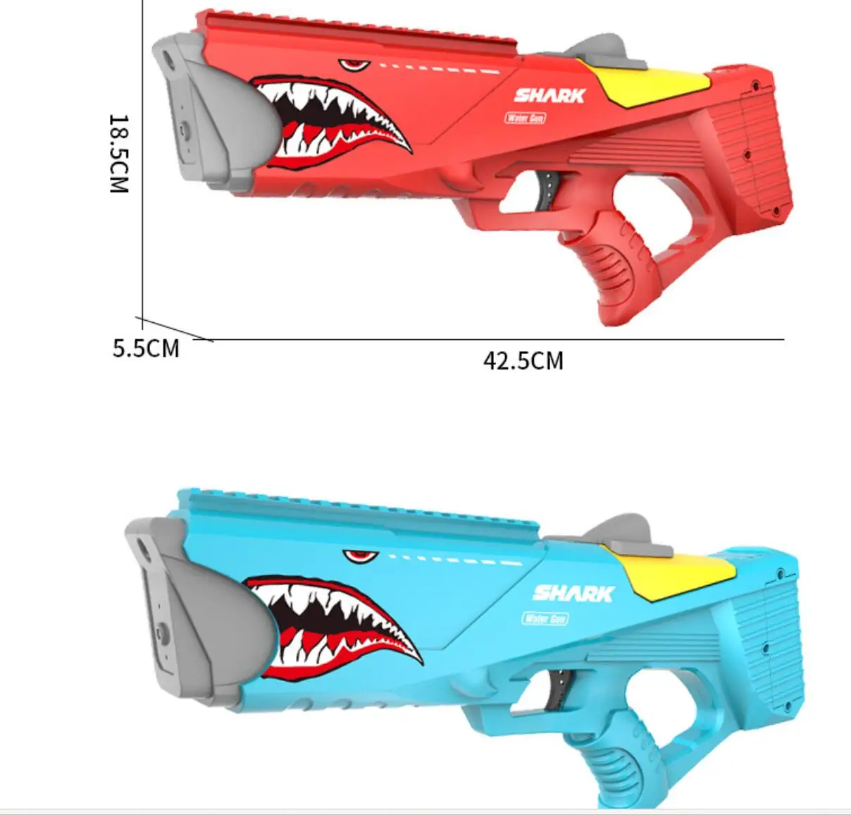 Shark Electric Water Gun for Kids - Battery-Powered Automatic Squirt ...