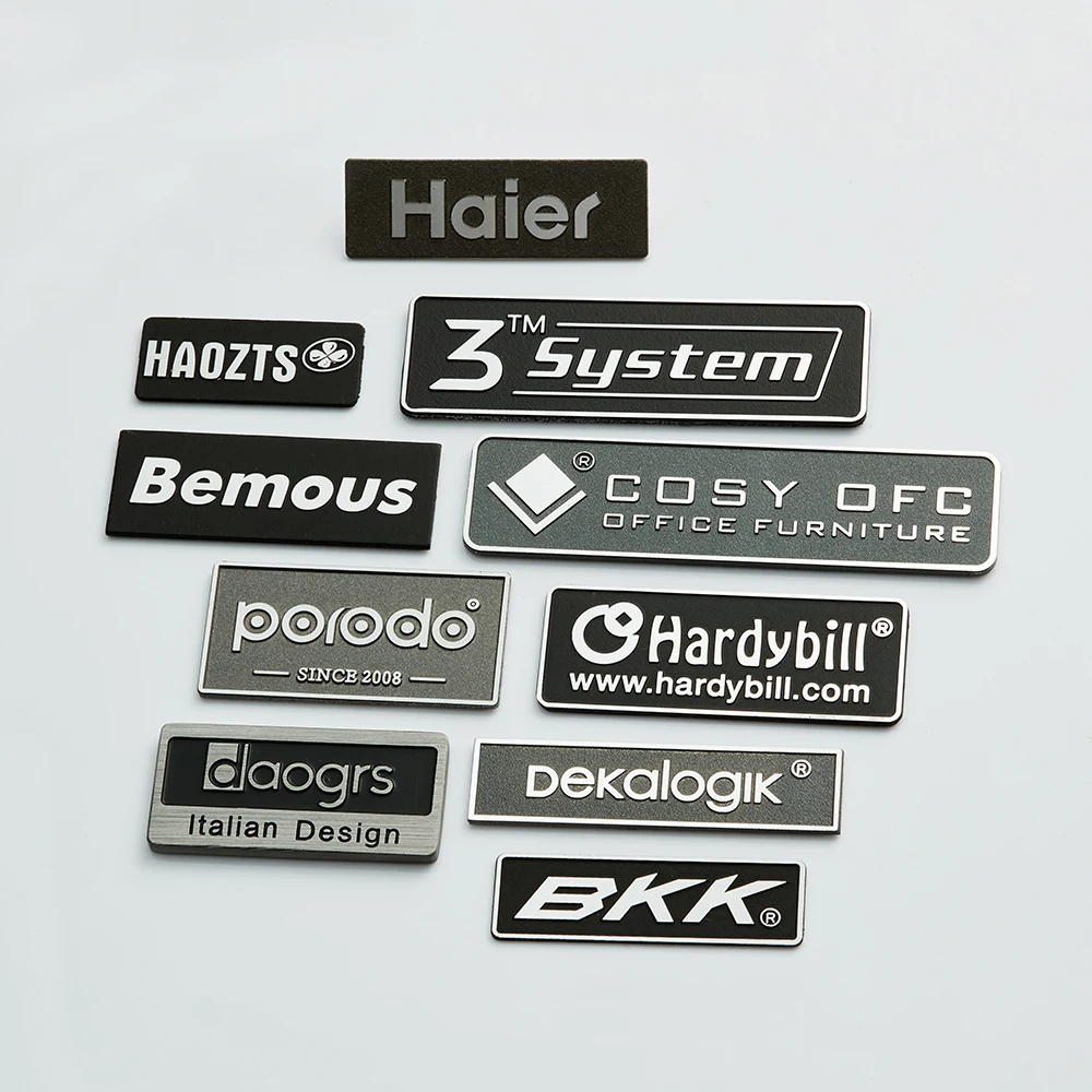 Fashion Metal Sticker Brand Logo Nameplate Custom Stainless Steel Name ...