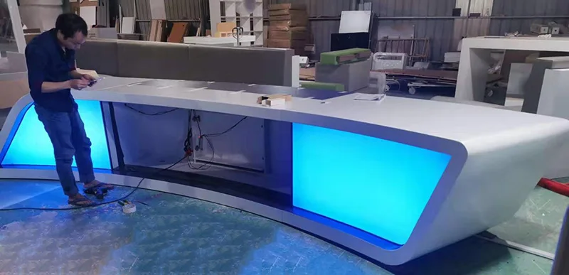 Multiple Colors Led Light Live Room Equipment Broadcast Tv News Desk ...