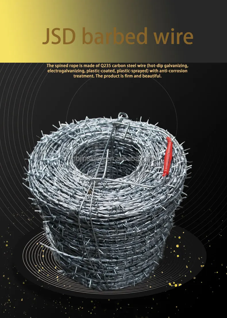Economical 12# Barbed Wire Fence Roll Length 200m Electric Galvanized ...