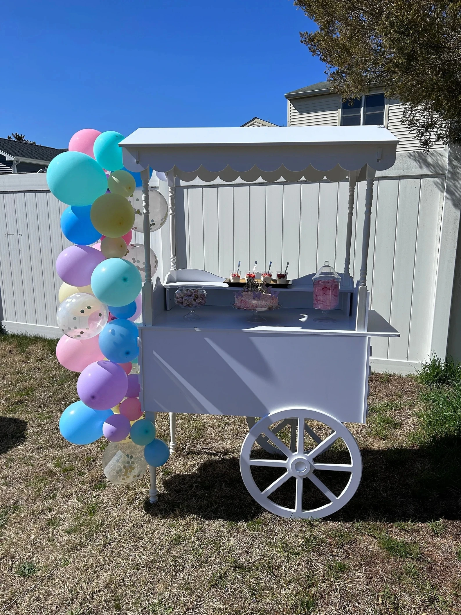 178cm Factory Sale Dessert Candy Cart with Wheels for Parties