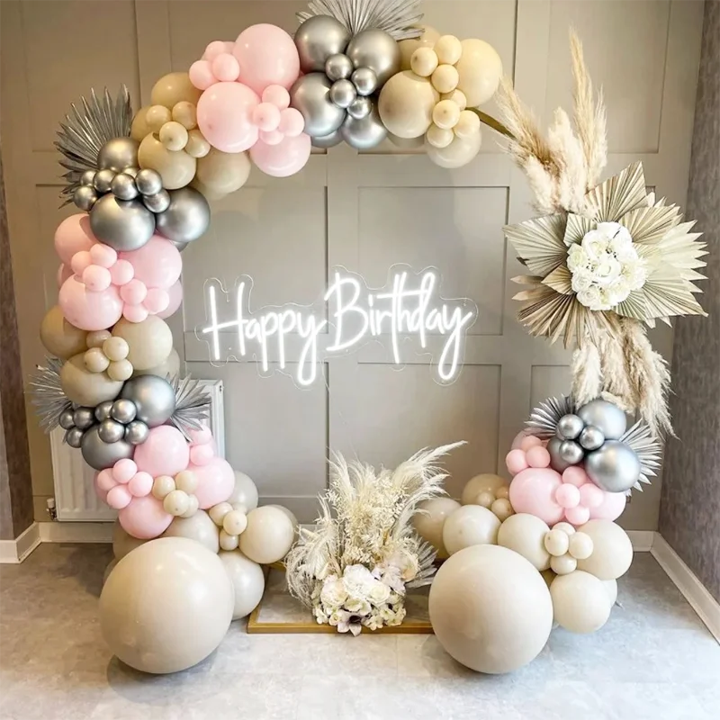 Happy Birthday Backdrop - Custom LED Neon Sign for Party