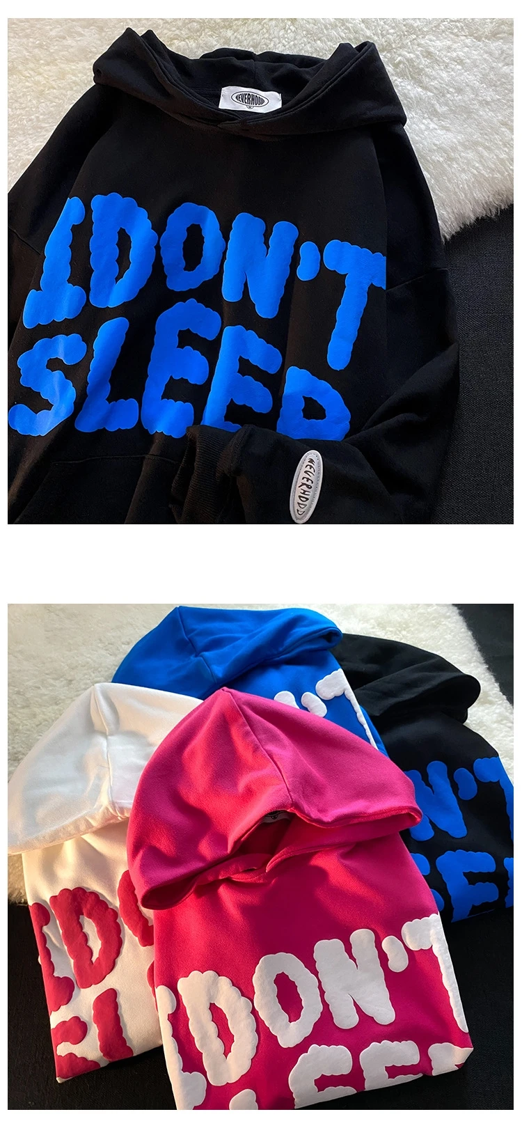 Wholesale Oversized Puff Printing Hoodies for Men