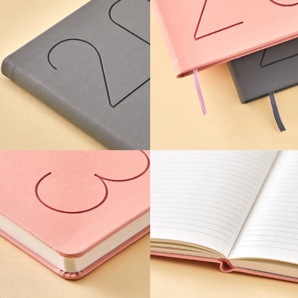 LABON 2023 Premium Basic Dated Monthly Planner Ribbon Bookmark Diary ...