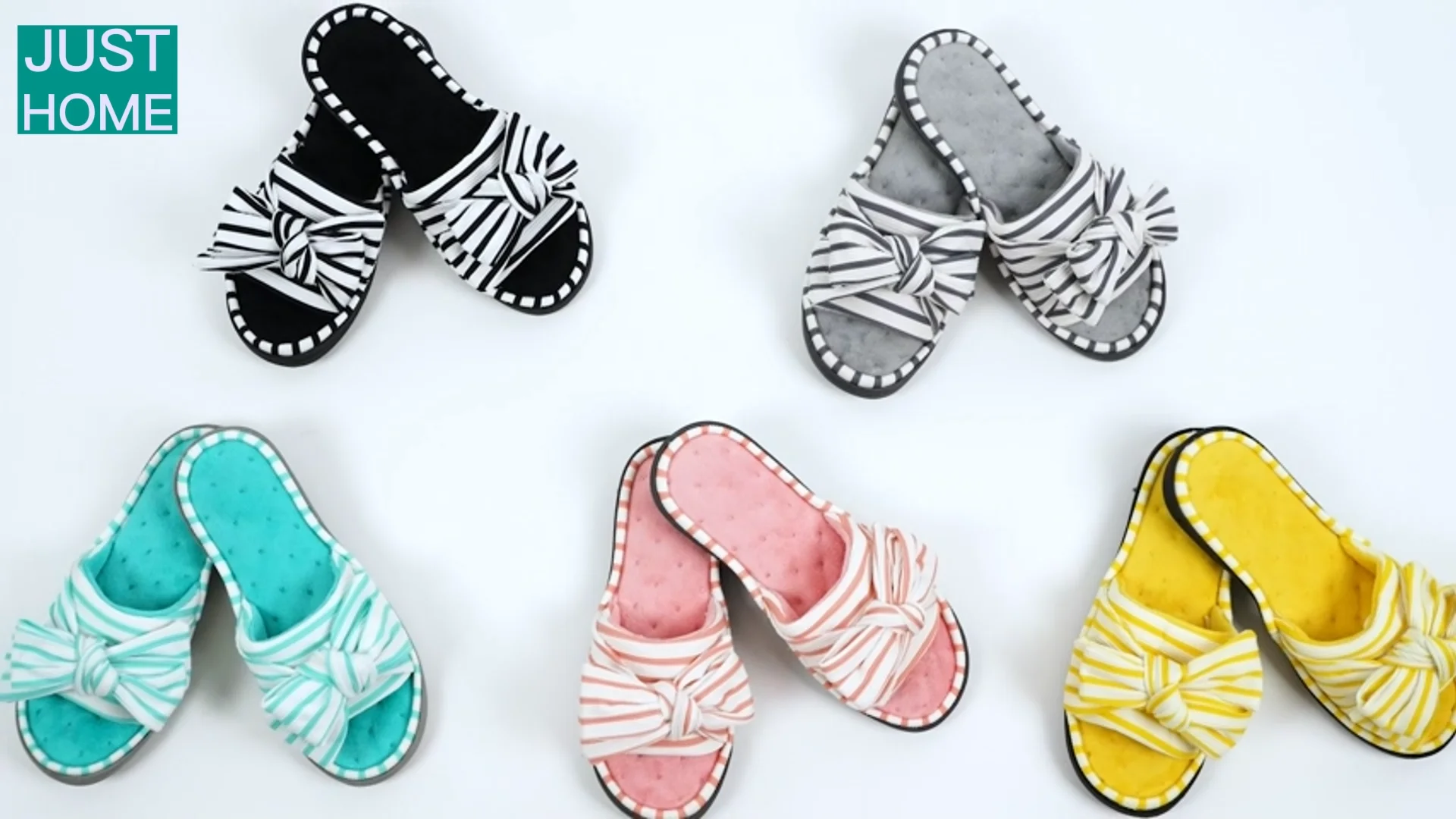 Just Home Womens Texture Open Toe Bedroom Lady Memory Foam Silp On ...