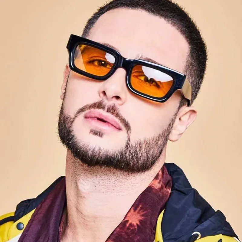 86608 High Quality Classic Retro Square Plastic Orange Sunglasses Women Customized Logo China Wholesale Fashion Sunglasses Men