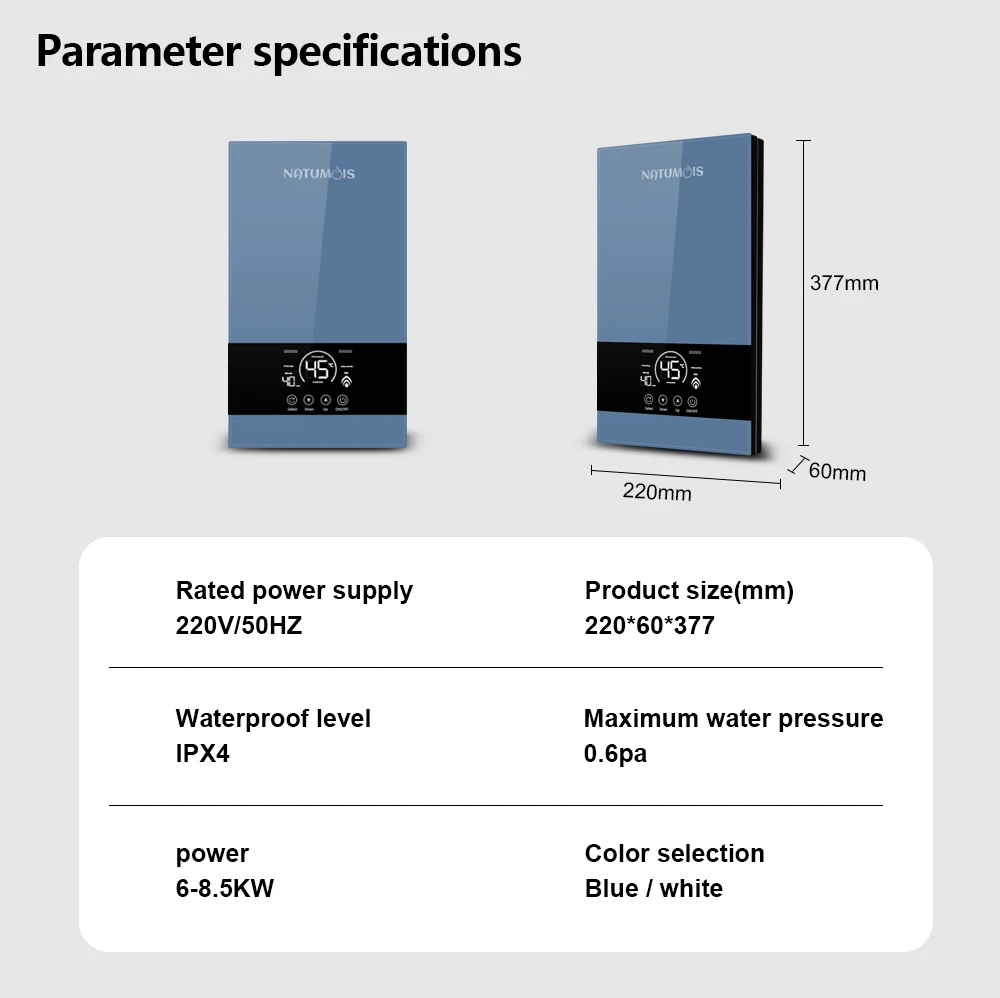 Smart Instant Water Heater 8500W for Hotels - Energy-Saving Electric ...