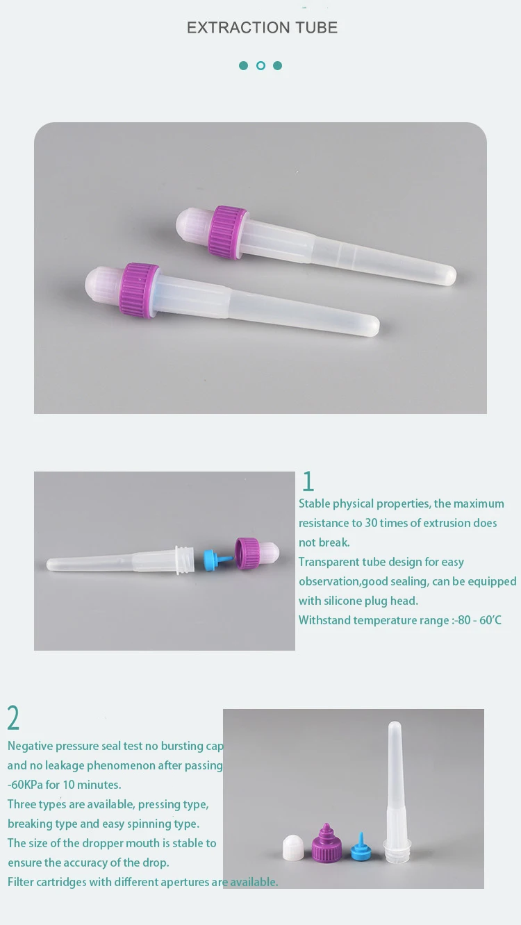 Saliva Drug Point-of-Care Testing Rod Snap Extraction Tube with Filter ...