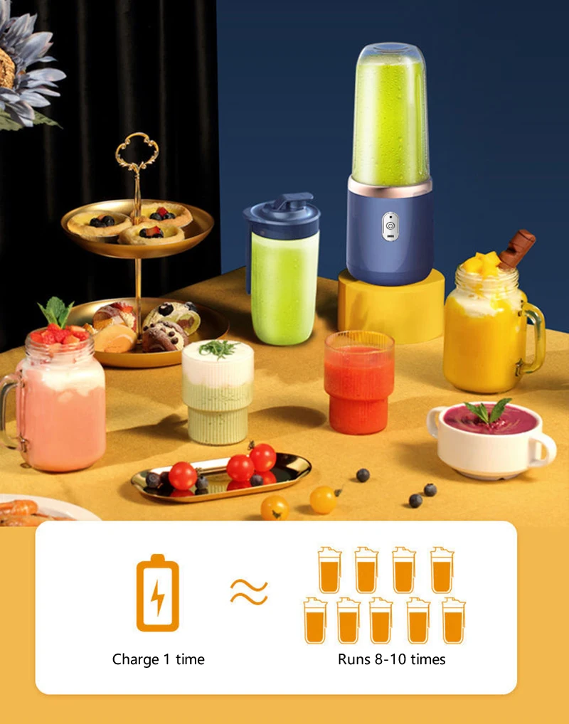 Portable Electric Blender Mini Fruit Juice Mixer Usb Electric Juicer ...