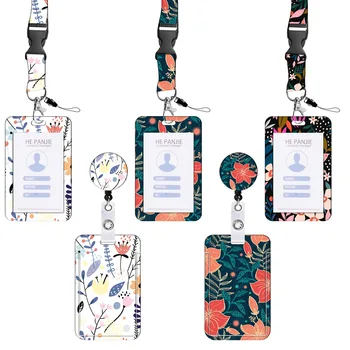 Floral Easy-pull Reinforced Id Card Keychain Teacher And Nurse Hanging ...