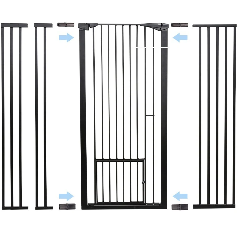 Safety Gate Stairs Guard Railing Fence - Pet Gate with Door for Dogs ...