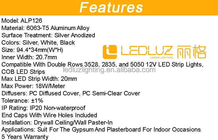 Trimless Indoor Ceiling Cove Lighting Recessed Mounted Led Aluminum ...