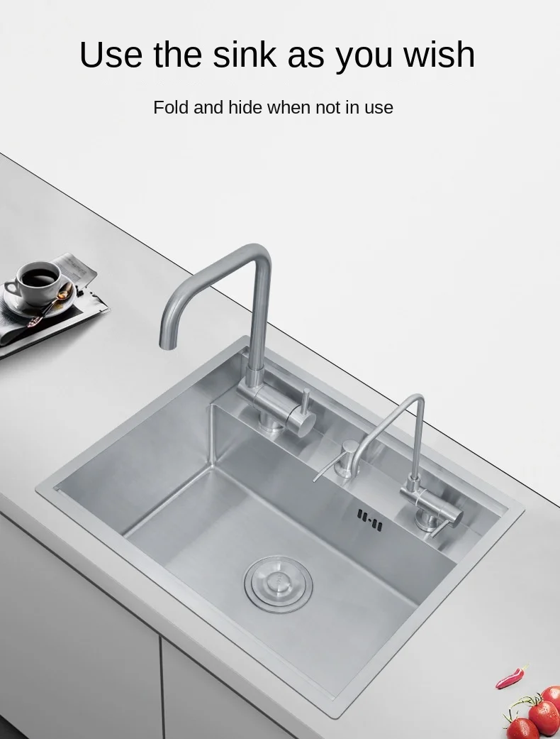 Nano Black Large Single Bowl Bar Sink Hidden Kitchen Sink 304 Stainless ...