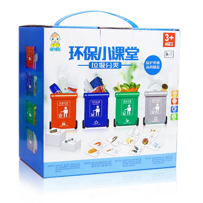 Kids Garbage Classification Toy Plastic Trash Can Eco-friendly Learning ...