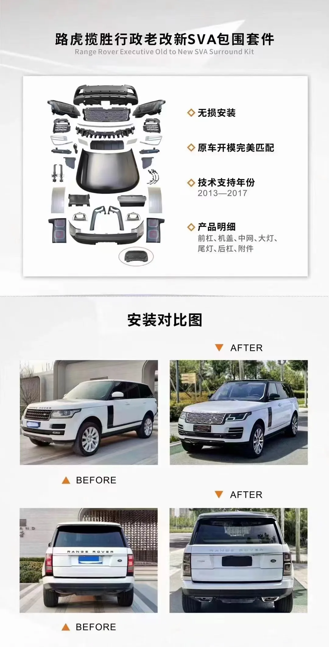 Car Body Kit For Land Rover Range Rover Vogue L405 2013-2017 Year ...