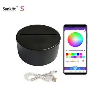 Rgb Led Lamp Bases For 3d Led Night Light Acrylic Black 3d Led Lamp ...