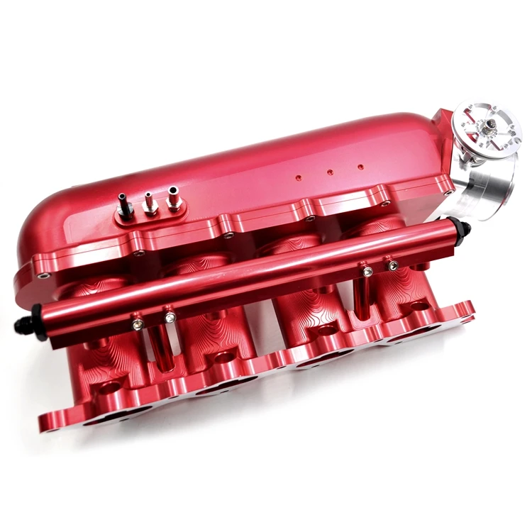 Mitsubishi EVO 4G63 Red Ported Intake Manifold, Aluminum, OEM