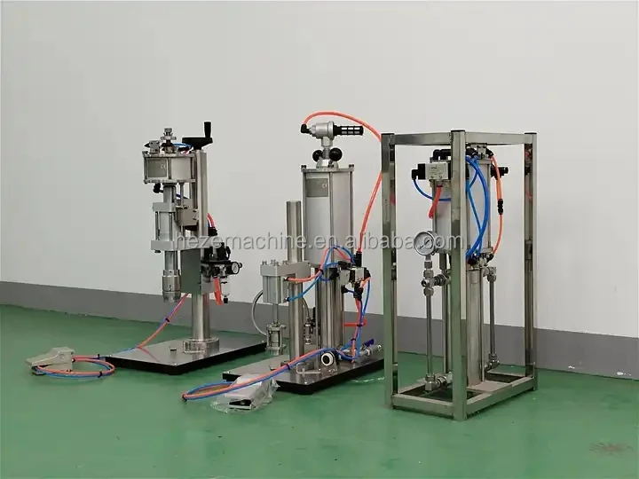 Semi Automatic Chemical Spray Aerosol Can Filling Processing Making ...