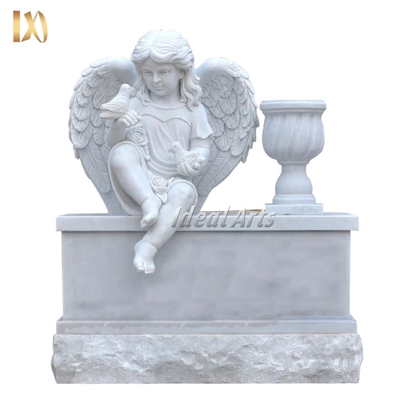 Factory Outlet Boutique Sitting White Marble Angel Wings Sitting ...