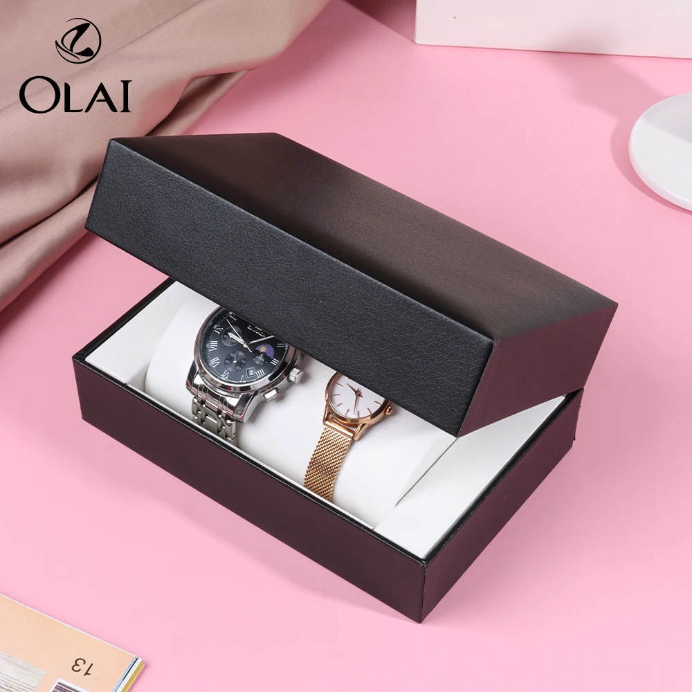 Handmade Clamshell Luxury Rigid Couple Watch Bracelet Set Box - Buy Clamshell Pu Couple Watch ...