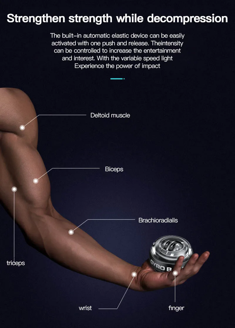 Auto-start Gyroscope Wrist Gyro Ball For Wrist Power Ball Handle ...