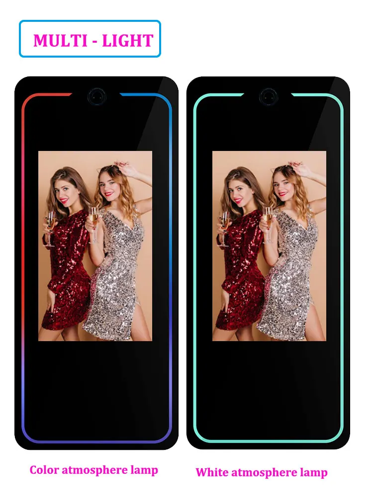 Magic Mirror Photo Booth 70-inch Selfie Photo Booth With Touch Screen Machine Wedding Ring Light ...