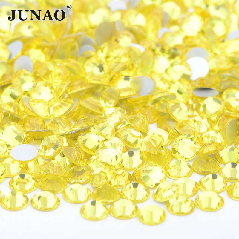 JUNAO Bulk Packing SS3-SS50 120 Colors Glass Strass Gems Flatback ...