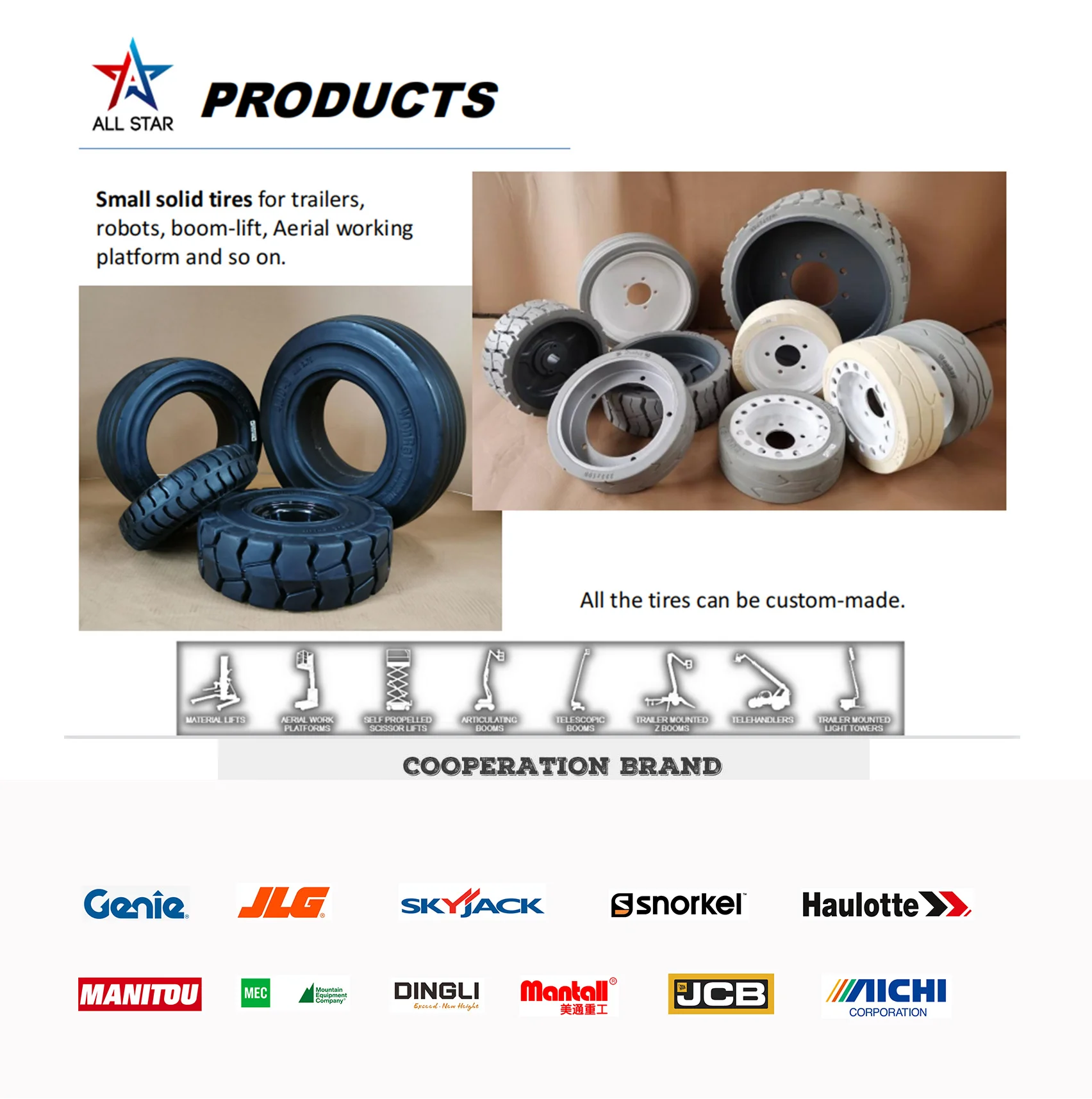 Genie Boom Lifts Telehandlers - Durable Solid Tire Wheels
