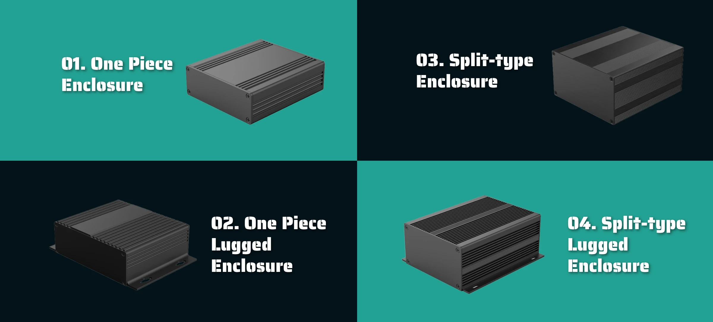 Custom Anodized Aluminum PCB Box, Waterproof Extruded Shell with Heat ...