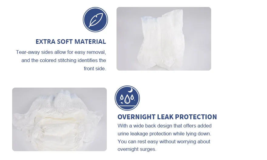 Super Soft Breathable Disposable Adult Pants Diapers Highly Absorbent ...