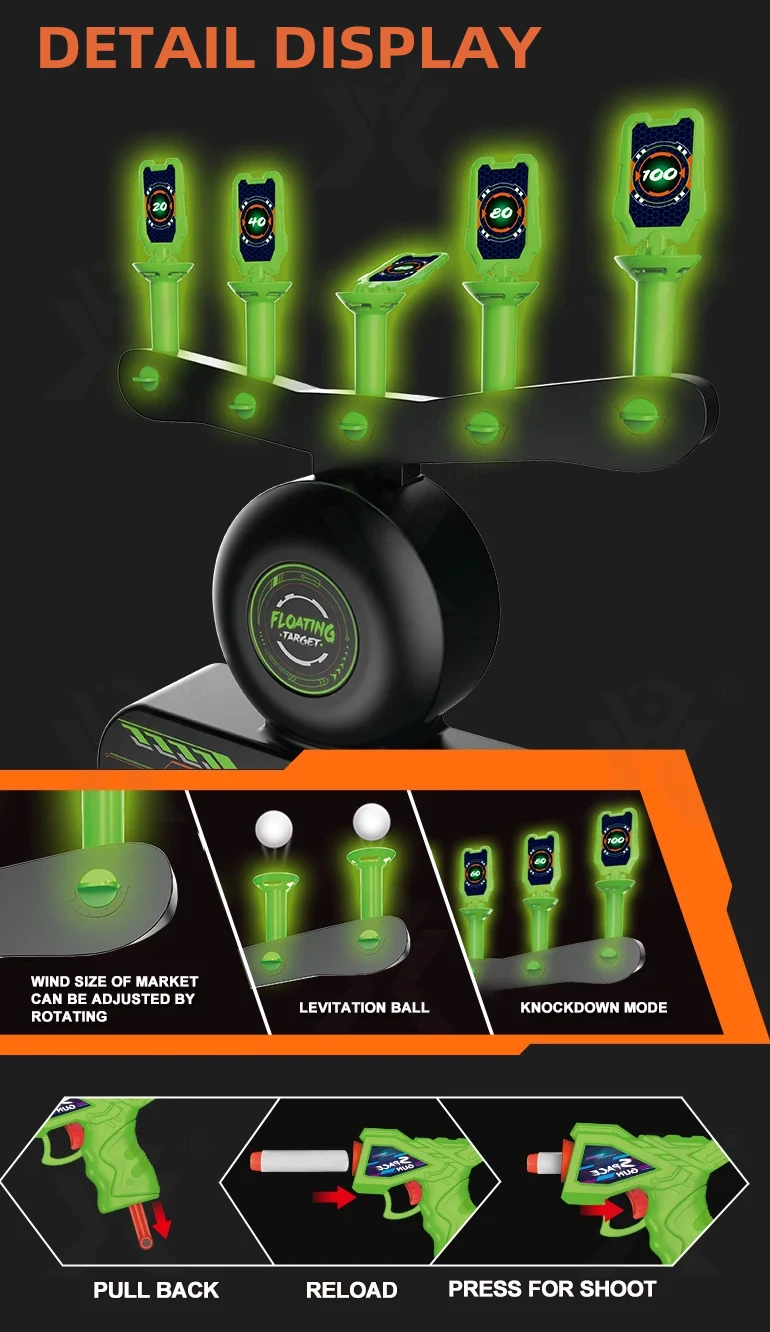 Floating Ball Target Shooting Game Practice Sports Toys 2 in 1 Electric ...