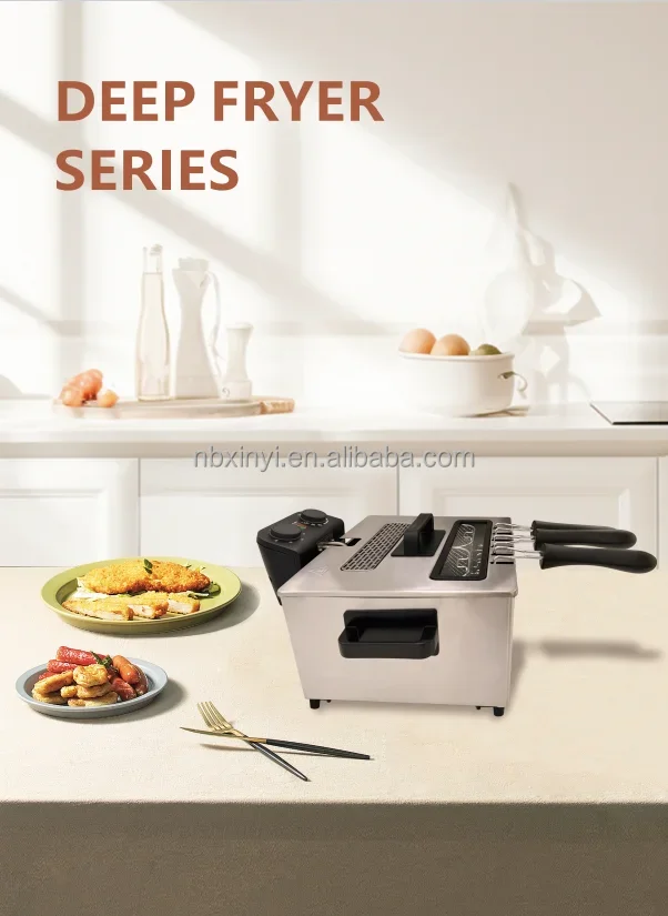 High Quality 2000w 5l Oil Capacity Rectangle Stainless Steel Electric ...