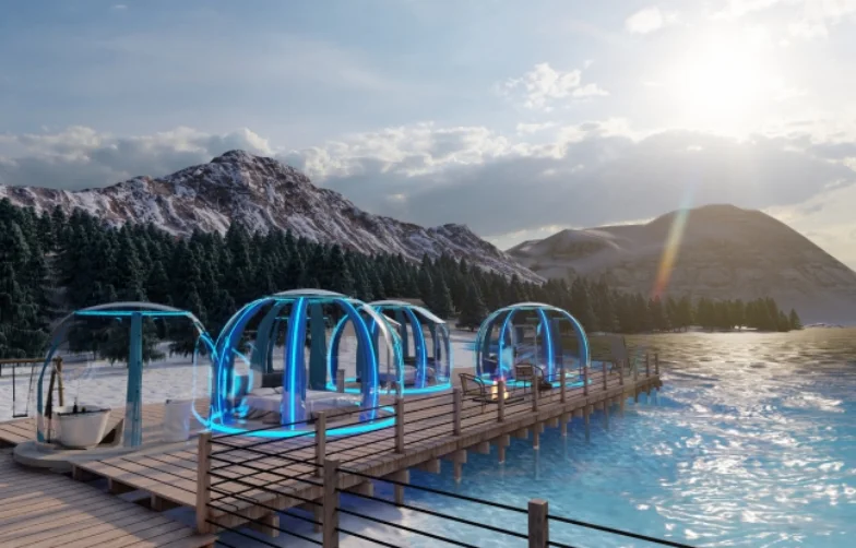 Outdoor Restaurant Tent 2.7m Sphere Crystal Igloo Dome Tents For Dning ...