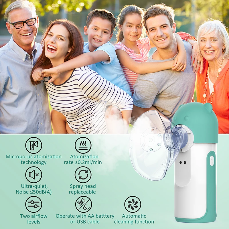 Portable Nebulizer For Kids Rechargeable Inhaler Handheld Ultrasonic ...