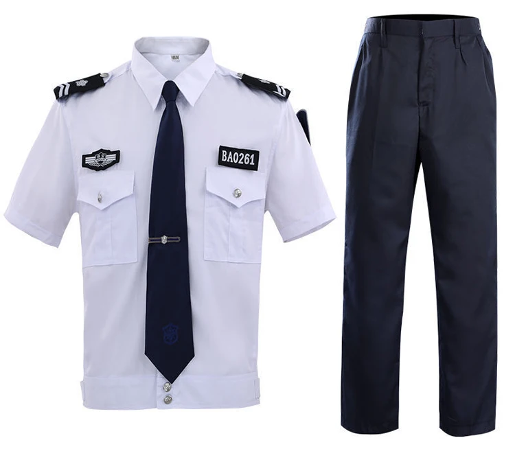 Custom Color Security Guard Uniform Shirts - White Men